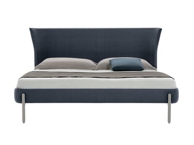 Fabric or leather double bed with high headboard GRETA By Zanotta ...