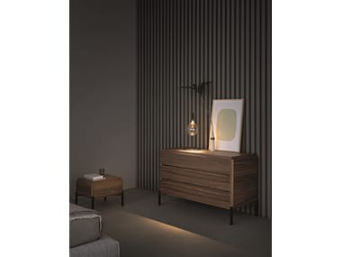GROOVE Wooden bedside table with drawers By Bonaldo | design Mauro ...