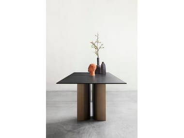 GULLWING Rectangular reconstructed stone table By Lema | design Gabriele & Oscar Buratti