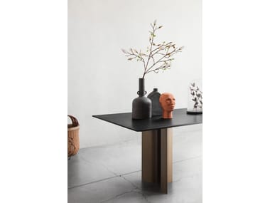 GULLWING Rectangular reconstructed stone table By Lema | design Gabriele & Oscar Buratti