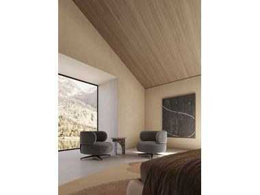 AKIKO LOUNGE Swivel armchair with removable cover By Gallotti&Radice ...