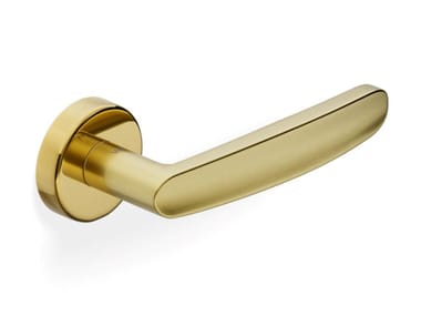 H1043 ALCINA Metal door handle on rose By Valli | design Matteo Thun