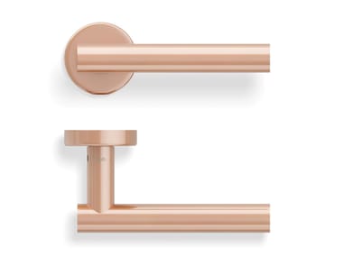H 1067 ROSE | VALLI - LAB Brass door handle on rose By Valli
