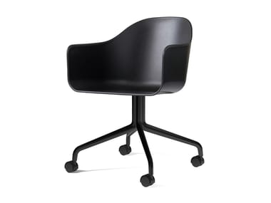 HARBOUR DINING CHAIR STAR BASE Polypropylene chair with armrests with ...