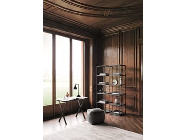 HARDY Open freestanding metal bookcase By Meridiani | design Andrea Parisio
