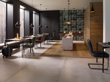 Porcelain stoneware wall/floor tiles with concrete effect HARLEM ACERO ...