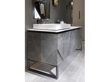 HARMONY | Vanity unit Marble vanity unit with drawers By Visionnaire | design Alessandro La Spada