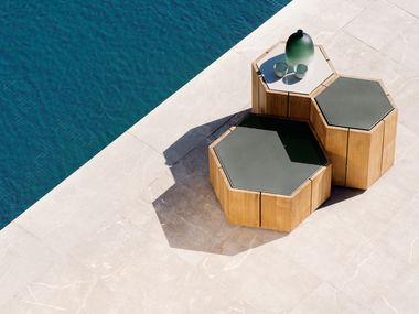 HEXAGON Hexagonal garden side table By TRIBÙ