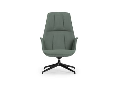 HIVE Swivel trestle-based fabric armchair with armrests By True Design ...