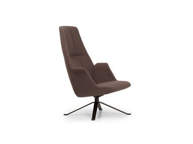 HIVE Swivel trestle-based fabric armchair with armrests By True Design ...