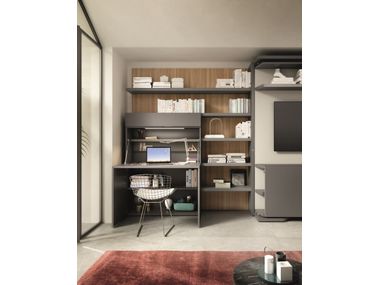 Freestanding storage wall with secretary desk HOME OFFICE By CLEI