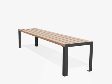 HOP HOP Backless steel and wood bench By miramondo