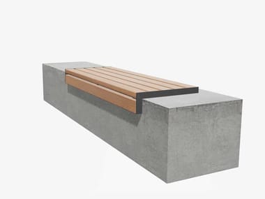 HOP HOP WALL Backless steel and wood bench By miramondo