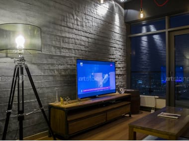 Indoor/outdoor glass-fibre 3D Wall Cladding with concrete effect ...