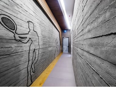 Indoor/outdoor glass-fibre 3D Wall Cladding with concrete effect ...