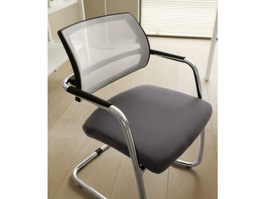 HOST Stackable cantilever mesh chair with armrests By Quinti Sedute