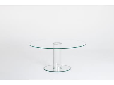 HUB Round crystal table By Glas Italia