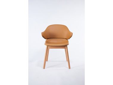 HUG Leather chair with armrests and beech legs By grado design | design ...