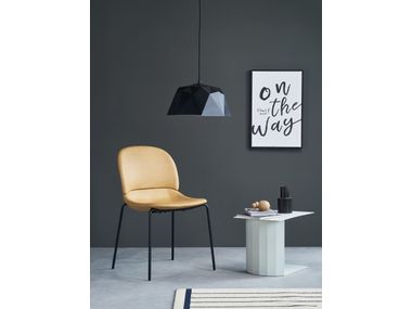 HUG Leather chair and steel legs By grado design | design Peter Fei