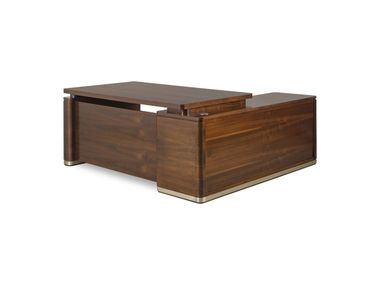 SANTA BARBARA L-shaped wooden executive desk with cable management By ...