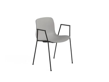 ABOUT A CHAIR AAC18 Stackable recycled plastic chair with armrests By ...