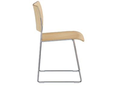 40/4 XTRA Stackable sled base wood veneer chair By Howe | design David ...
