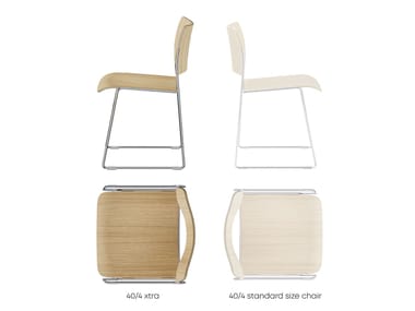 40/4 XTRA Stackable sled base wood veneer chair By Howe | design David ...