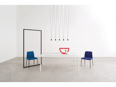 ICARO 015 Rectangular steel dining table with drawers By Desalto ...