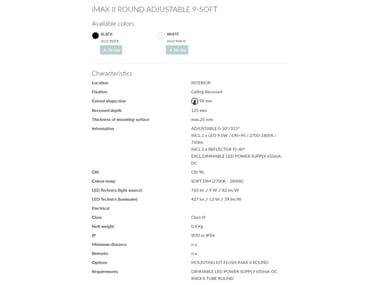 IMAX ADJUSTABLE Recessed LED adjustable spotlight By Deltalight