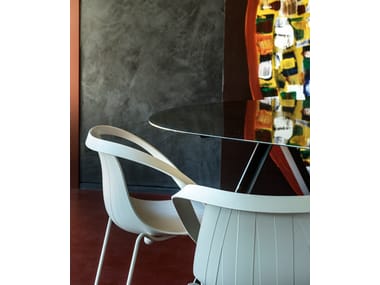IMPOSSIBLE WOOD | Chair with armrests By Moroso design Doshi Levien