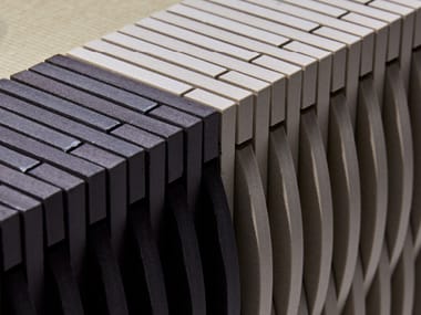 CRESENT BORDER Indoor/outdoor ceramic 3D Wall Cladding By INAX