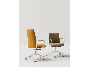 ZENPRO Height-adjustable swivel leather office chair with 5-Spoke base ...