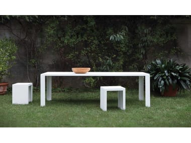 BIG IRONY OUTDOOR | Garden table Rectangular painted metal garden table ...