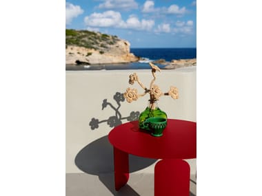 FERMOB - BEBOP RED OCHRE Round aluminium garden side table By In Stock ...