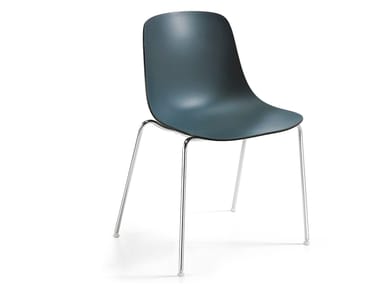 PURE LOOP BINUANCE 4 LEGS Stackable polypropylene chair By Infiniti