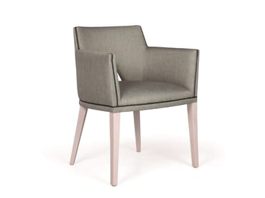 Upholstered fabric chair with armrests JASPER MAPLE By Fenabel