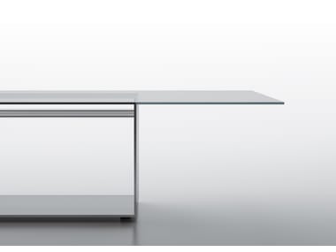 Rectangular Glass and Stainless Steel table JUDD | Rectangular table By ...