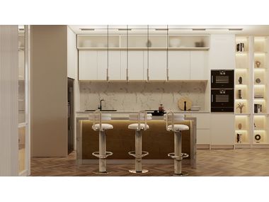 KELLY | Barstool Brass barstool with footrest By Essential Home