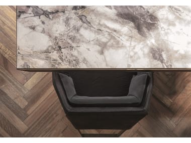 KETCH Upholstered leather chair with armrests By Henge | design Massimo ...