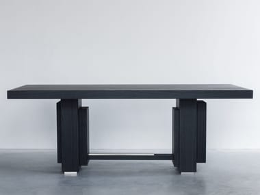 KITALE Mesa de comedor rectangular de madera maciza By Van Rossum | design Xavier Dohr