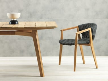 KNIT Rectangular wooden garden table By Ethimo