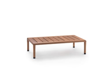 KOBO OUTDOOR Rectangular iroko garden side table By Flexform | design Patrick Norguet