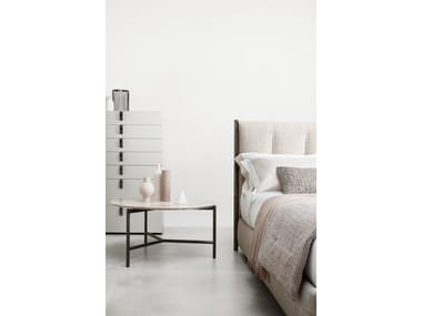 KOI Fabric double bed with high headboard By Flou