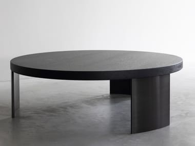 KOPS LARGE | Kaffeetisch Runder Kaffeetisch aus Stahl und Holz By Van Rossum | design Marlieke ...