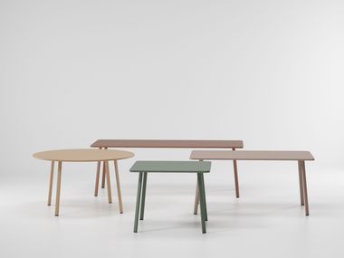 VILLAGE Round aluminium garden table By Kettal | design Jasper Morrison