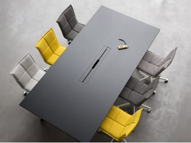 LAB Rectangular wooden meeting table with cable management By Inno ...