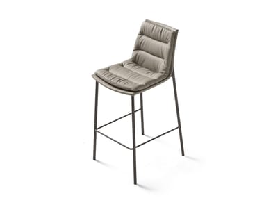 LADY High leather stool with back By EFORMA | design Antoy Filips