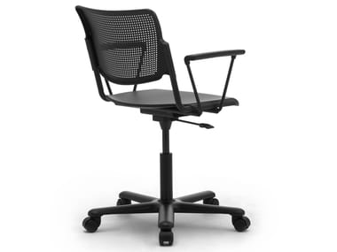 LAMIA Polypropylene office chair with armrests with 5-spoke base By ...