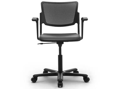 LAMIA Polypropylene office chair with armrests with 5-spoke base By ...