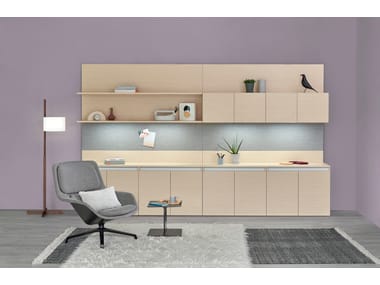 LAYOUT WORKWALL Mueble de oficina de madera By Herman Miller
